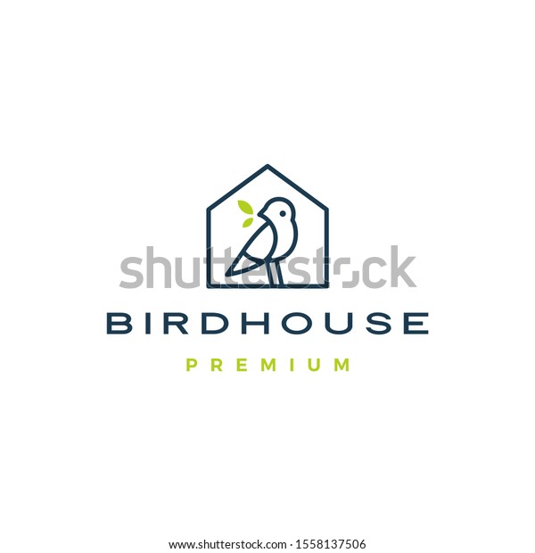 Bird House Logo Vector Icon Illustration Stock Vector (Royalty Free ...