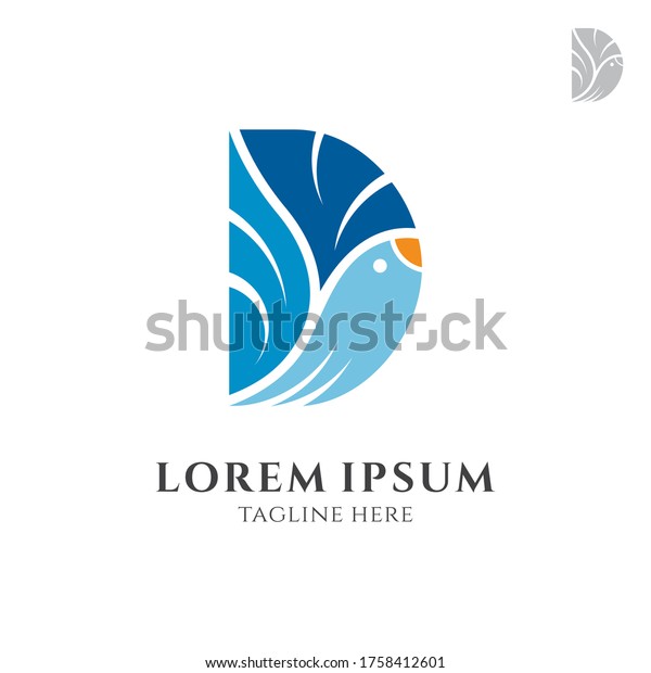 Bird Letter D Logo Concept Simple Stock Vector (Royalty Free ...