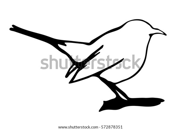 Bird Line Drawing Hand Drawn Contour Stock Vector (Royalty Free ...