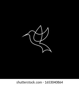 Flying Bird Continuous Line Drawing Element Stock Vector (Royalty Free ...