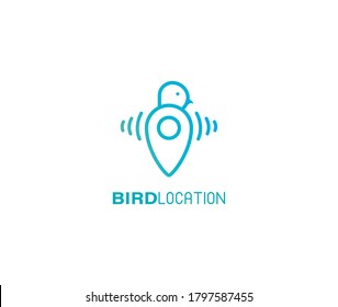 Bird Location Logo Sign Design Stock Vector (Royalty Free) 1797587455 ...