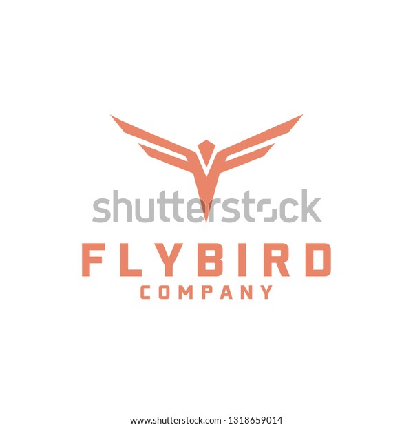Bird Logo Fly Icon Geometric Symbol Stock Vector (Royalty Free ...