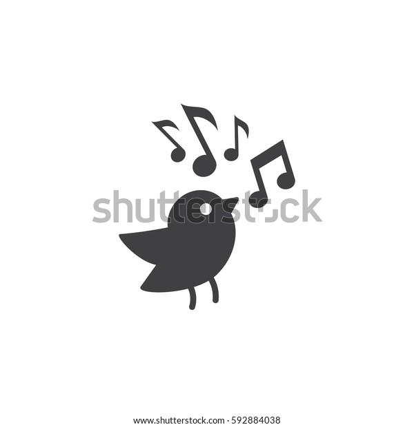 Bird Music Note Icon Stock Vector (Royalty Free) 592884038 | Shutterstock