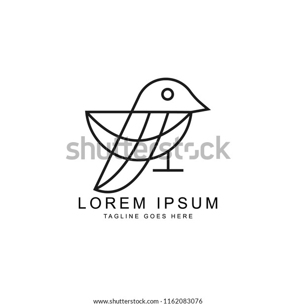 Bird Outline Logo Template Stock Vector (Royalty Free) 1162083076 ...