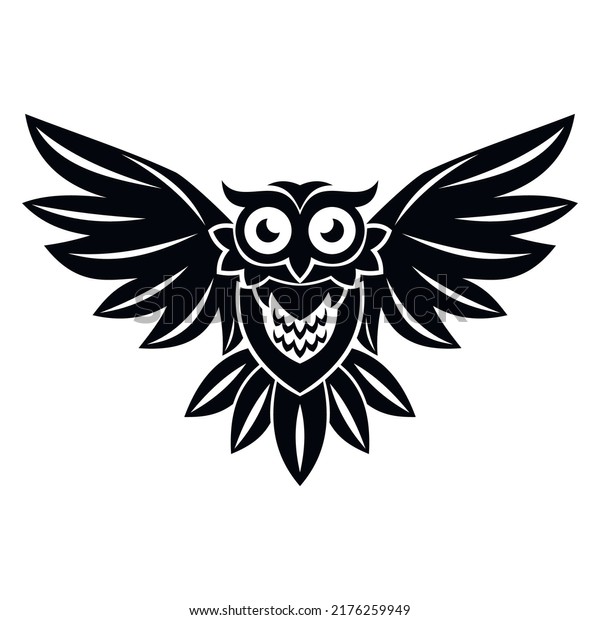 Bird Prey Symbol Wisdom Owl Logo Stock Vector (Royalty Free) 2176259949 ...