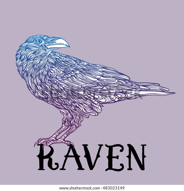 Bird Raven Zentangle Style Good Tshirt Stock Vector (Royalty Free ...