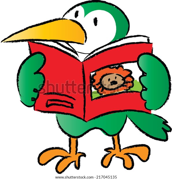 Bird Reading Stock Vector (Royalty Free) 217045135 | Shutterstock