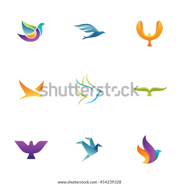 Bird Symbols Stock Vector (Royalty Free) 454239328