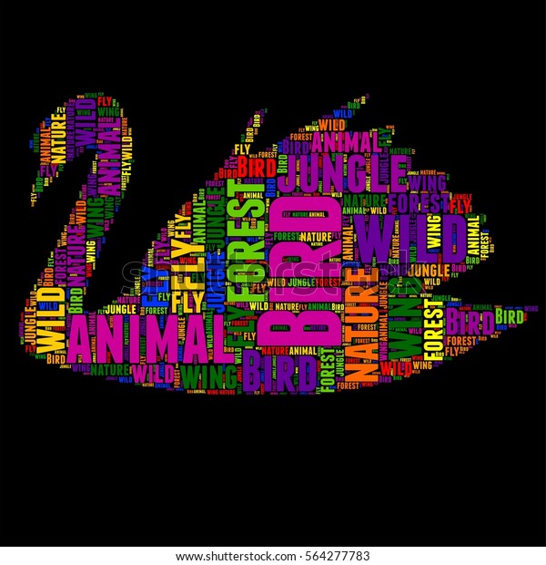 Bird Typography Word Cloud Colorful Vector Stock Vector (Royalty Free ...