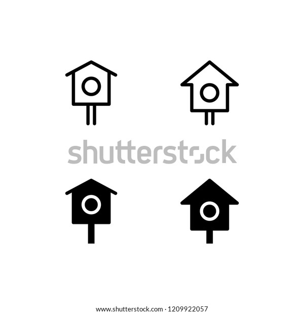 Birdhouse Icon Logo Vector Symbol Nest Stock Vector (Royalty Free ...