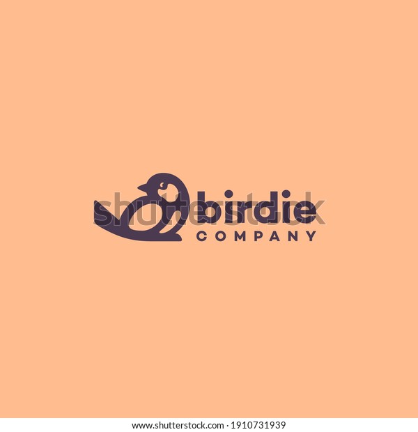 Birdie Logo Design Template Vector Illustration: เวกเตอร์สต็อก (ปลอดค่า ...