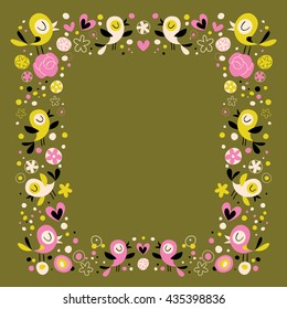 Birds Flowers Border Stock Vector (Royalty Free) 435398836 | Shutterstock