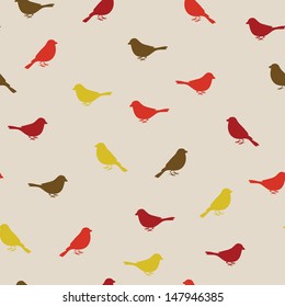 Birds Seamless Pattern Colorful Texture Stock Vector (Royalty Free ...