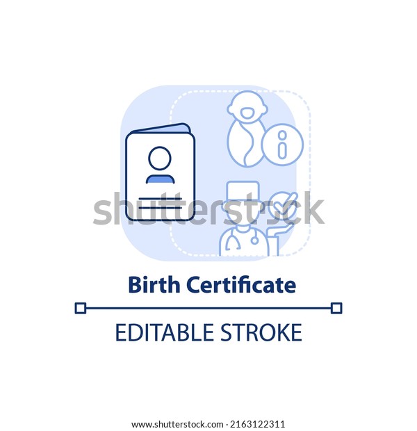 Birth Certificate Light Blue Concept Icon: เวกเตอร์สต็อก (ปลอดค่า ...