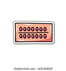 Birth Control Pills Doodle Sticker Vector Stock Vector (Royalty Free ...