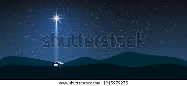 Birth Jesus Christ Star Indicates Christmas Stock Vector (Royalty Free ...
