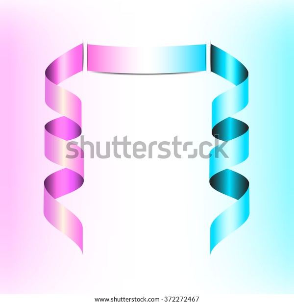 Birthday Background Pink Blue Streamer Vector: vector de stock (libre ...