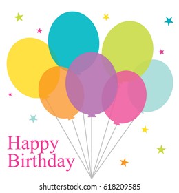 Abstract Happy Birthday Balloon Background Card Stock Illustration ...