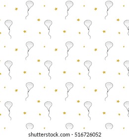 Birthday Balloons Line Pattern Stock Vector (Royalty Free) 516726052 ...