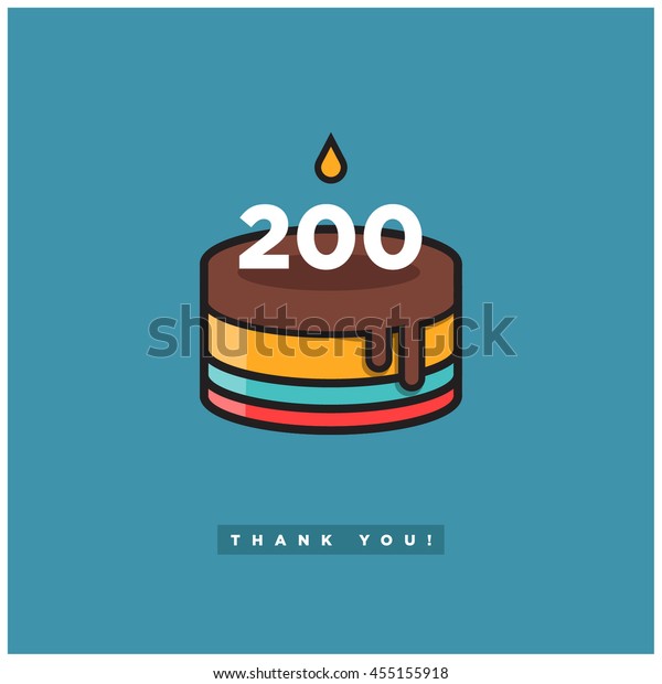 Birthday Cake 200 Likes Vector Design Stock Vector (Royalty Free) 455155918