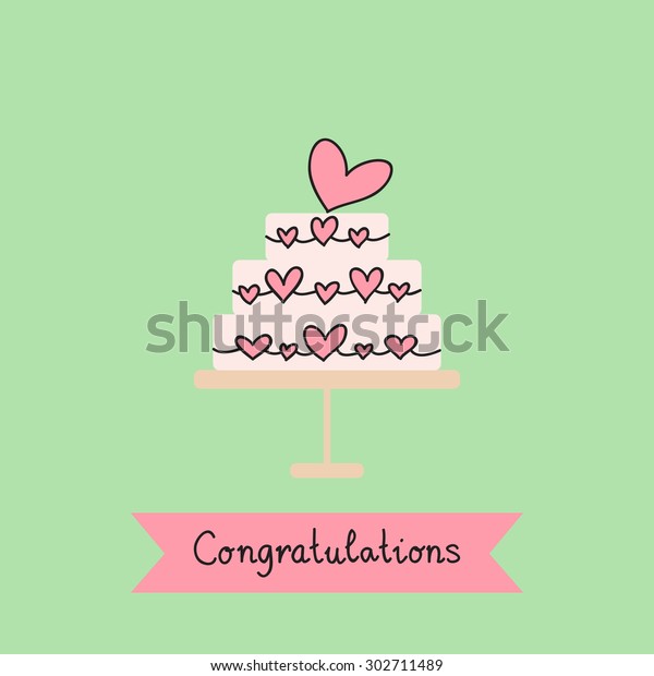 Birthday Cake Congratulations Stock Vector (Royalty Free) 302711489 ...