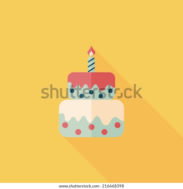 Birthday Cake Flat Icon Long Shadoweps10 Stock Vector (Royalty Free ... Birthday Cake Flat Icon Long Shadoweps10 Stock Vector (Royalty Free ...