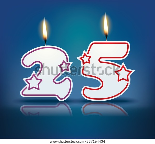 Birthday Candle Number 25 Flame Eps Stock Vector (Royalty Free ...