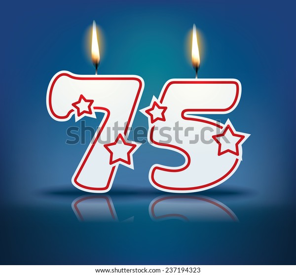 Birthday Candle Number 75 Flame Eps Stock Vector (Royalty Free ...