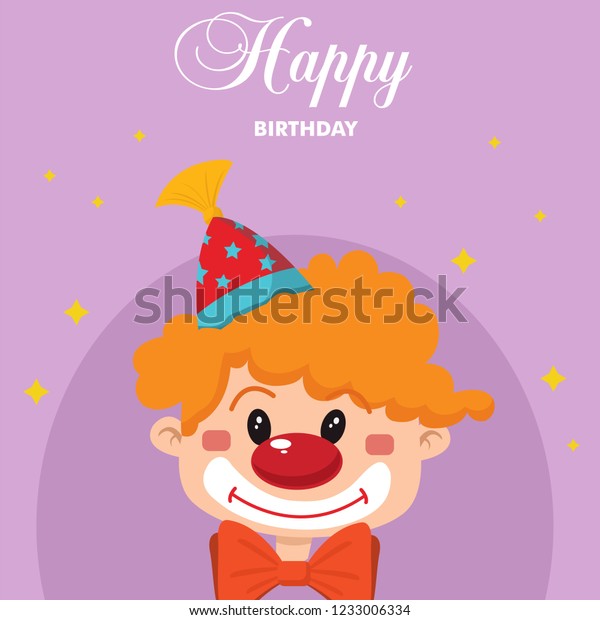 Birthday Card Clown Stock Vector (Royalty Free) 1233006334