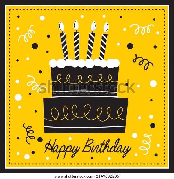 Birthday Card Design Birthday Cake Stock Vector (Royalty Free ...