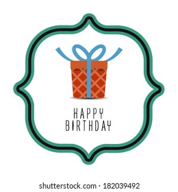 Birthday Card Gift Box Vector Illustration Stock Vector (Royalty Free ...