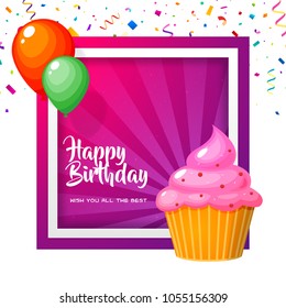 Birthday Card Gradient Background Stock Vector (Royalty Free ...