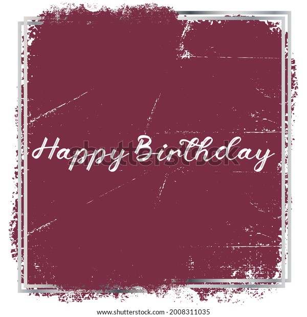 Birthday Card Text On Paintbrushed Background Stock Vector (Royalty ...