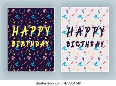 Birthday Cards Vector Templates Stock Vector (Royalty Free) 477704749 ...