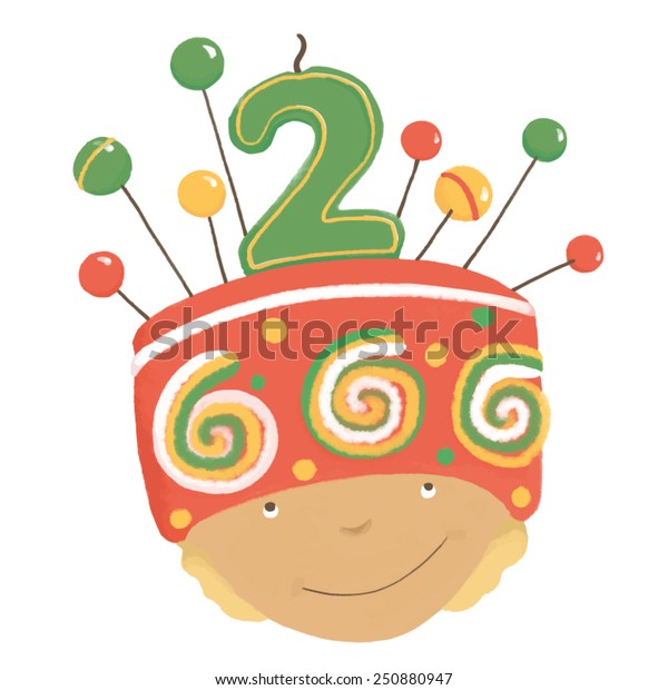 Birthday Child 2 Years Old Vector Stock Vector (Royalty Free) 250880947 ...