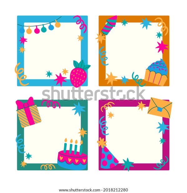 Birthday Collage Frame Design Children Photo Stock Vector (Royalty Free ...