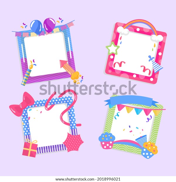 Birthday Collage Frame Design Children Photo Stock Vector (Royalty Free ...