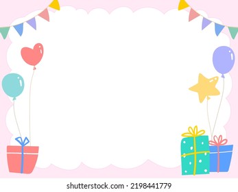 Birthday Frame Design Gift Boxes Balloons Stock Vector (Royalty Free ...