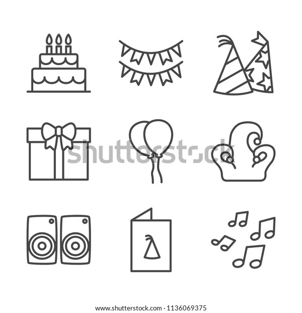 Birthday Outline Icon Stock Vector (Royalty Free) 1136069375 | Shutterstock