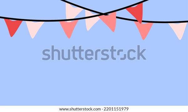 Birthday Party Background Red Pink Flags Stock Vector (Royalty Free ...