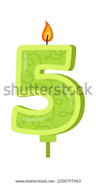 Birthday Party Candle Number Five Vector Stock Vector (Royalty Free ...