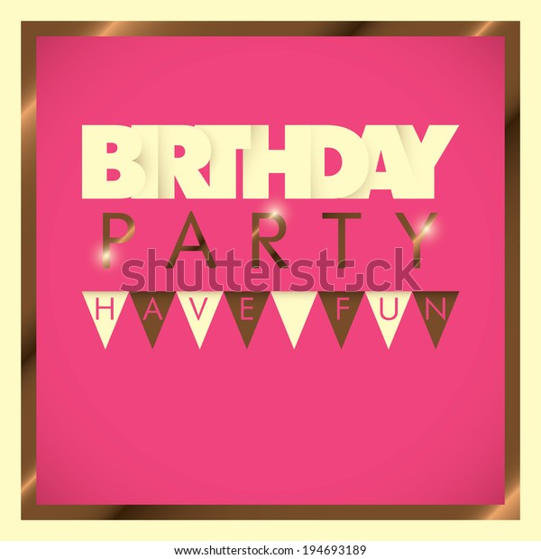 Birthday Party Card Design Vector Illustration Stock Vector (Royalty ...