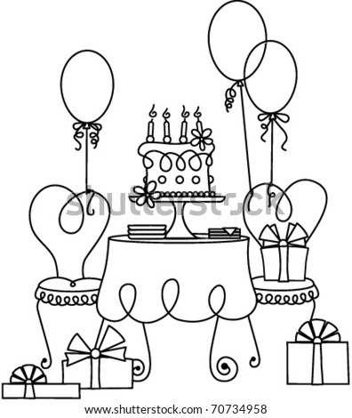 Birthday Scene Stock Vector (Royalty Free) 70734958 - Shutterstock