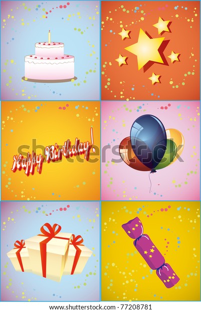 Birthday Symbols Set Stock Vector (Royalty Free) 77208781 | Shutterstock