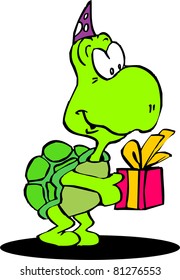 Birthday Turtle Stock Vector (Royalty Free) 81276553 | Shutterstock
