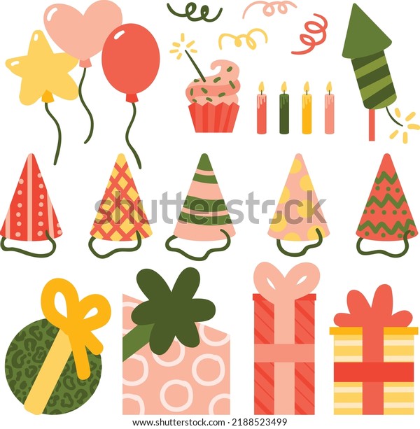 Birthday Vector Graphic Illustrations Collection Stock Vector (Royalty ...