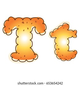 Biscuit Cookie Alphabet T Vector Design Stock Vector (Royalty Free ...