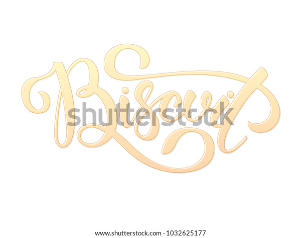 Biscuit Vector Hand Lettering Word Gradient: vector de stock (libre de ...