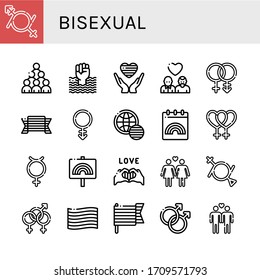 Bisexual Simple Icons Set Contains Such Stock Vector (Royalty Free ...