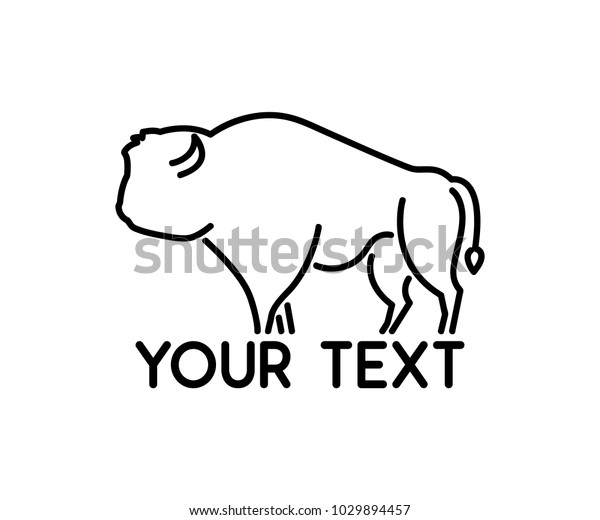 Bison Animal Line Logo Design Illustration Stock Vector (Royalty Free ...